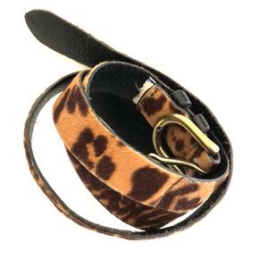 J. Crew | Accessories | Jcrew Genuine Leather Cheetah Print Mohair Belt ...